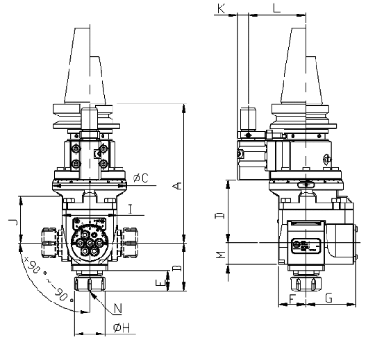 CAT50 ER25 Universal Angle Head | Hold Well